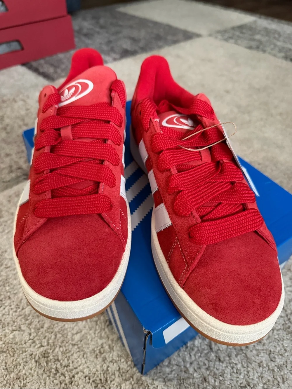 adidas | Shoes | Nwt Adidas Campus 0s Red White Gum Sneakers Mens Size ...